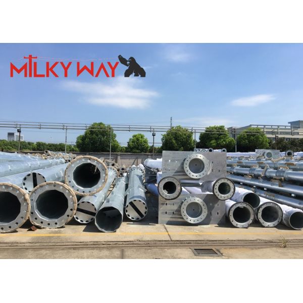 Quality 80FT 90FT 1400kg bitumen 5mm electrical power pole for power transmission for sale