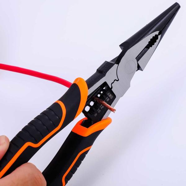 Quality 8 Inch 220mm Long Nose Multifunctional Pliers Stripper Terminal Crimping for sale