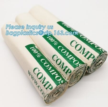 Quality Compostable Disposable Biodegradable Plastic Custom Printed Flat Garbage Bag, for sale