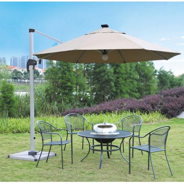 Quality Aluminum 150cm Double Patio Umbrella Beach Sunshade Umbrella Remote Control Parasol for sale