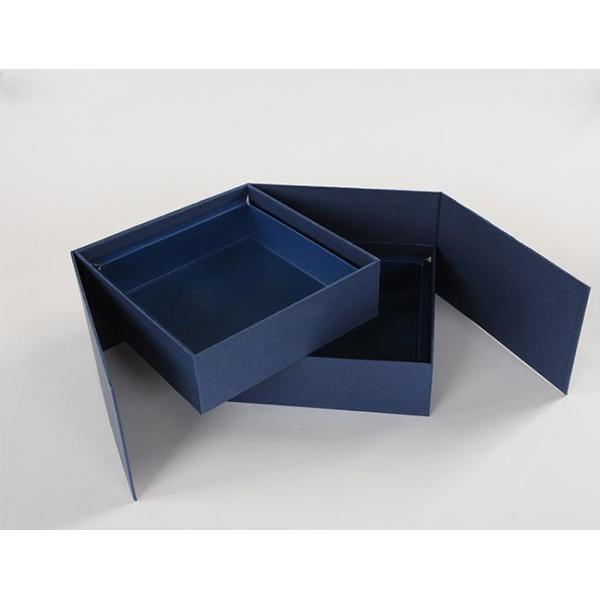Quality Magnetic Closure Rigid Cardboard Gift Boxes Matte Blue Finishing Surface for sale