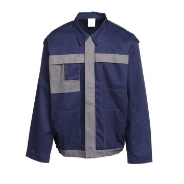 Quality 240 GSM 65% Polyester 35% Cotton Twill 2/1 Open Line Blue Workwear Jacket for sale