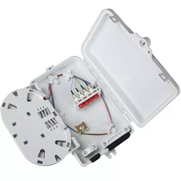 Quality 4Port Fiber Optic Terminal Box SC Simplex SM Cables White Waterproof IP-66 for sale