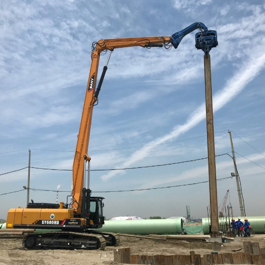 Quality Hydraulic Pile Driver For Excavators - Blue Design With Larsen Steel Sheet Pile for sale