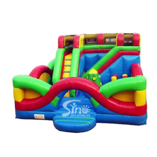 Quality Commercial Use Outdoor Cross Rainbow Inflatable Fun City For Sale Made Of Top Quality Pvc Tarpaulin for sale