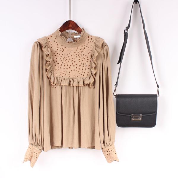Quality Embroidery Trims Tencel Rayon White Women Blouse for sale