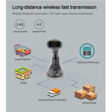 Quality Wireless Bluetooth 2D Barcode Scanner Fast Decoding For Supermarket Store / for sale