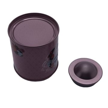 Quality Glossy Varnish Round Candy Packaging Tin Can With Airtight Plug Lid for sale