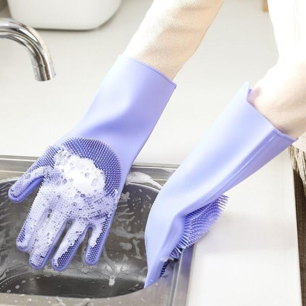 Quality Cleaning Magic Kitchen Household Silicone Dish Washing Gloves for sale