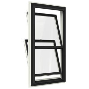 Quality Electric Lift Up Double Glass Aluminum Frame Smart Hung Window with Brown Glass for sale