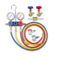 Quality Aluminum Commercial Refrigeration Repair Parts HVAC AC Manifold Gauge kit for sale