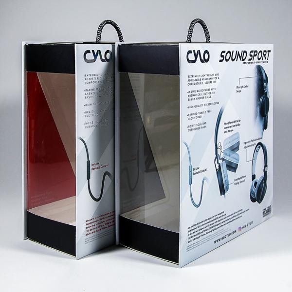 Quality Gift Cardboard Headphone Earphone Packaging Box CYLO Folding for sale