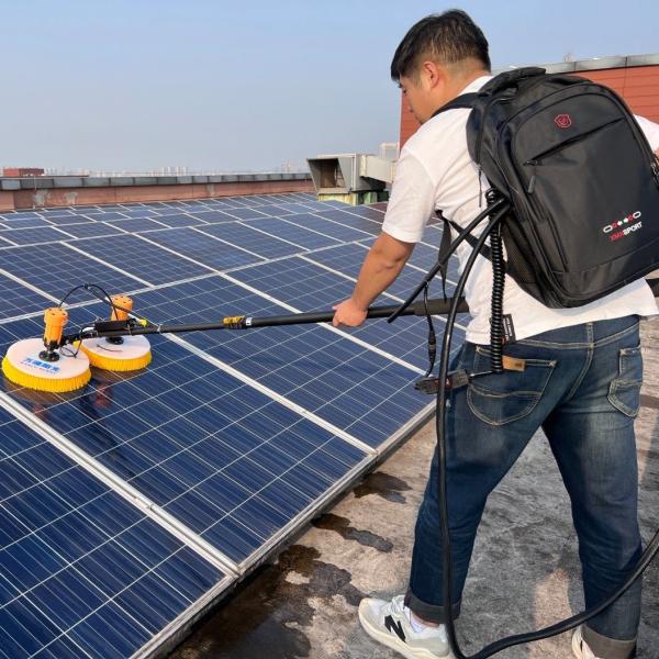 Quality 7.5m Telescopic Handle Portable Double-Head Rotating Brush for Solar Panel for sale