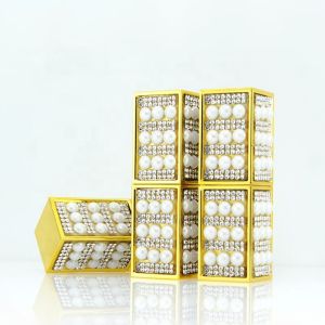 Quality Fashionable Square 12.1mm ABS Personalized Lipstick Tubes With Pearl for sale