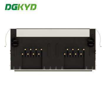 Quality Tab UP Ganged Double Port Magnetic Modular Jack Cat5e Rj45 Keystone Connector for sale