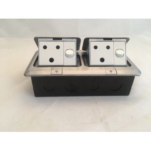 Quality Long Life Pop Up 2 Gang Floor Outlet Aluminium Alloy Switched Floor Socket for sale