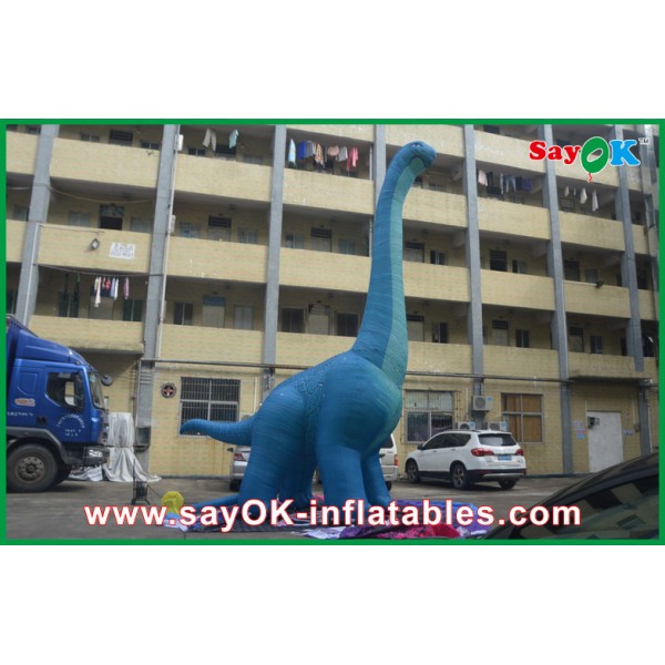 Quality Inflatable Christmas Dinosaur 10m Blue Large Inflatable Dinosaur PVC Waterproof Blow Up Cartoon Characters Dragon for sale