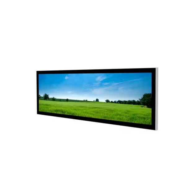 Quality 24 Inch Indoor Bar Stretched LCD Display Ultra Wide Monitor With Mainboard AD Board And HDMI-in 1920x360p 500nit-1500nits for sale