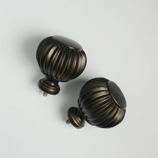 Quality Coffee Color Paint Treatment Resin Curtain Rod Finials for sale
