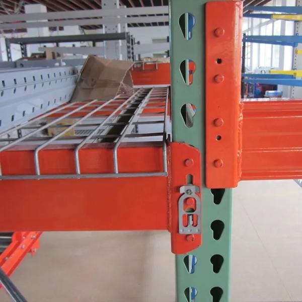 Quality American Teardrop Pallet Rack Beams Green And Orange Heavy Duty Warehouse Racking for sale