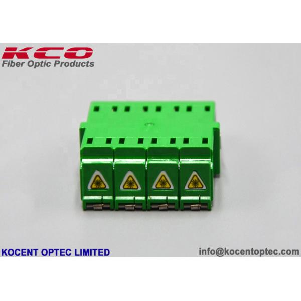 Quality Quad LC APC Shutter Optical Fiber Adapter Singlemode LC Coupler For FTTH for sale
