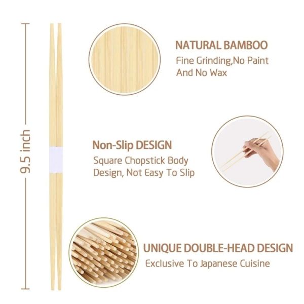 Quality Eco-friendly Natural Healthy Custom Printed Bamboo Chopsticks for Sushi for sale
