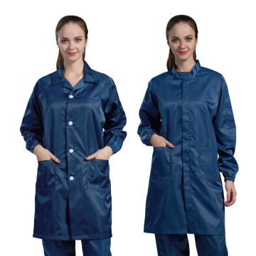 Quality OEM Unisex Polyester Anti Static Gown Esd Smock Uniform For Cleanroom for sale