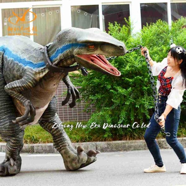 Quality Realistic Blue Dinosaur Costume for Adults Human Control 3-4m for sale