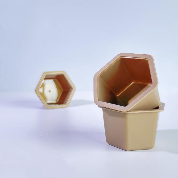 Quality 80ml Hexagon PP Disposable Cup with Aluminum Foil Lid for sale