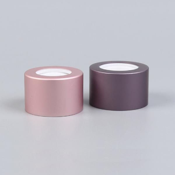 Quality 28/410 Disc Top Cap Glass Aluminium Diffuser Caps Lids With Liner for sale