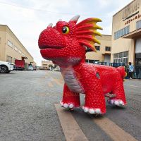 Quality Custom Vibrant Red Animatronic Dinosaur Ride Kiddie Entertainment Dinosaur Rides for sale