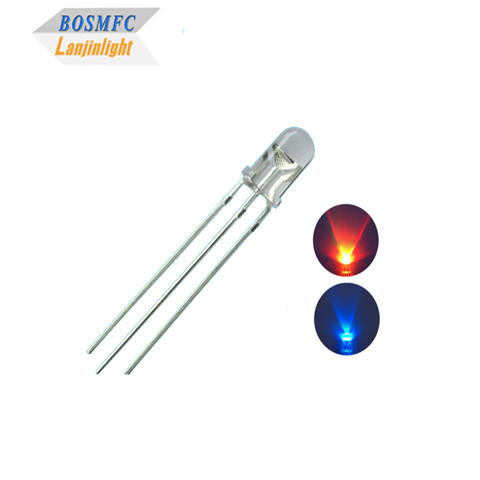 Quality 1.8V-2.4V Dual Color LED Diode 5mm Through Hole Red Blue Color High Brightness for sale