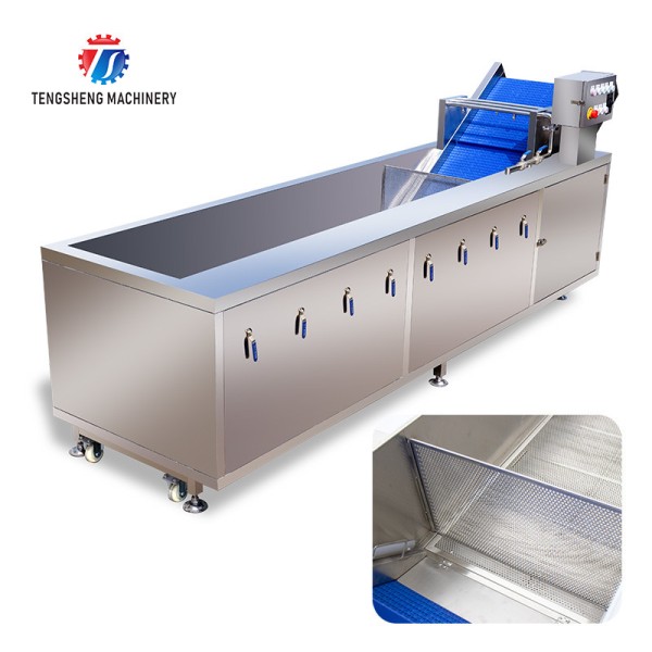 Quality Watercress Bubble Generating Vegetable Fruit Cleaning Machine , Apricot Commercial Vegetable Washer for sale
