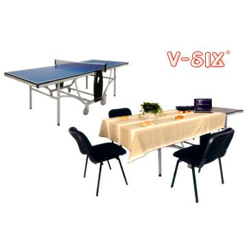 Multipurpose Blue Ping Pong Table , Outdoor / Indoor Weatherproof Table Tennis
