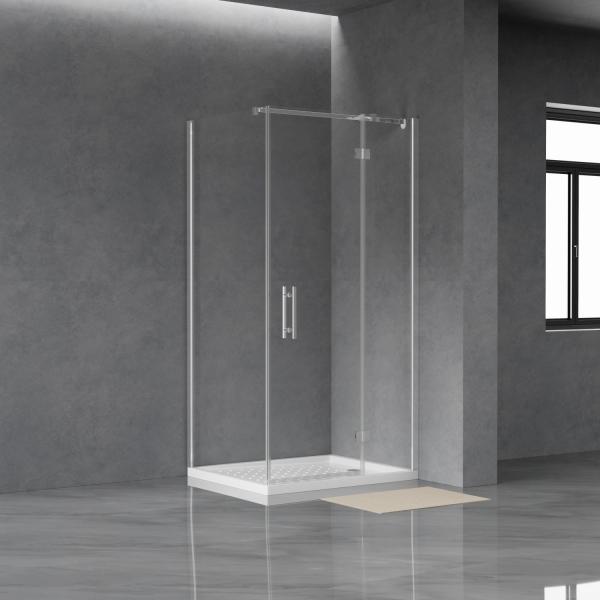 Quality White Printed White Electroplated Frame Simple Arc Shower Enclosure E2303-W1 for sale