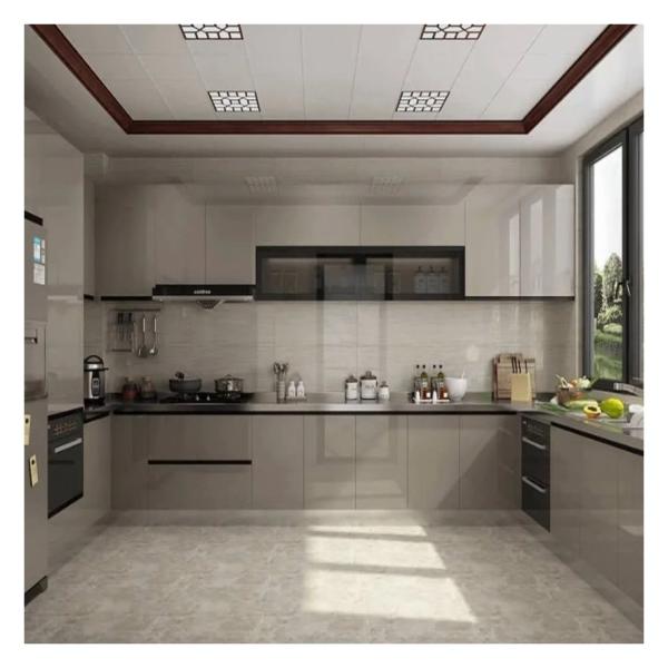 Quality Custom Modular Kitchen Cabinets with Glossy Paint-Free Design and Shaker Door for sale