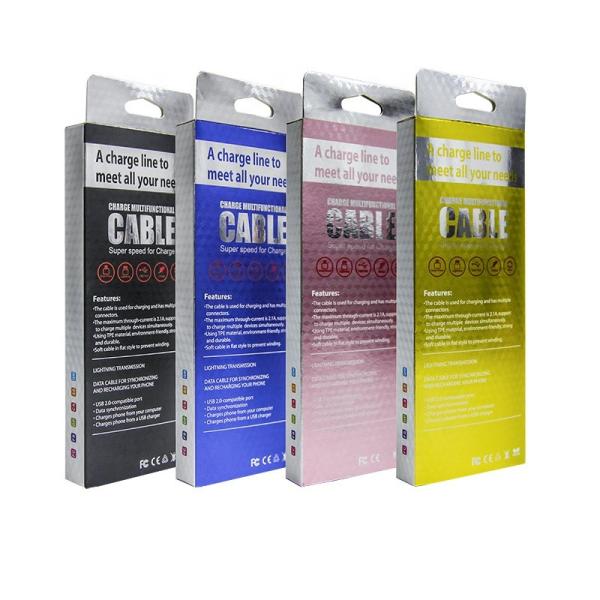 Quality ISO9001 Recyclable USB Charging Cable Packaging Boxes With Hanger for sale