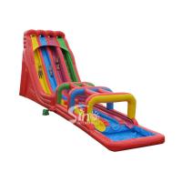 Quality 8m High Rainbow Triple Lane Giant Commercial Inflatable Water Slides For Adults for sale