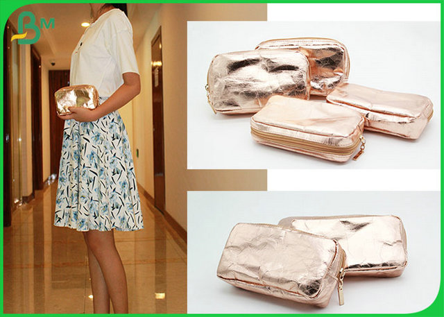 100% Recyclable Gold Color Washable Kraft Fabric For Making Women Wallet