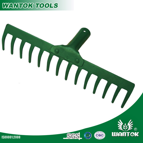 Quality Professional Customized Handle Galvanized Steel Garden Rake Head for Lawn for sale