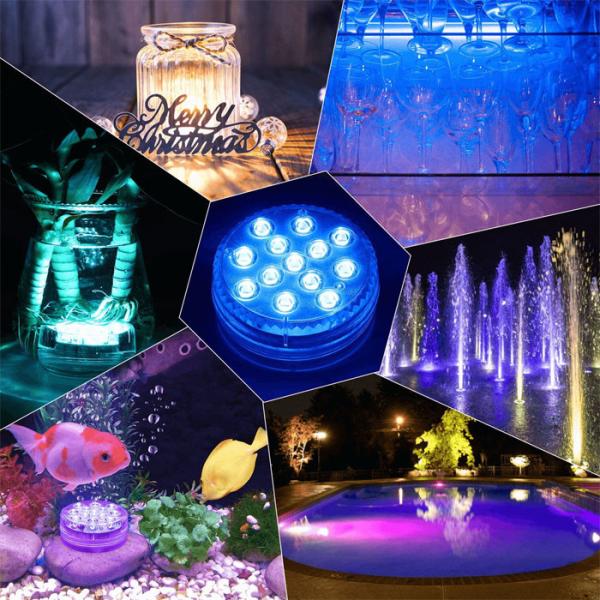 Quality Color Changing Remote Control Submersible LED Lights With Magnet Suction Cups for sale