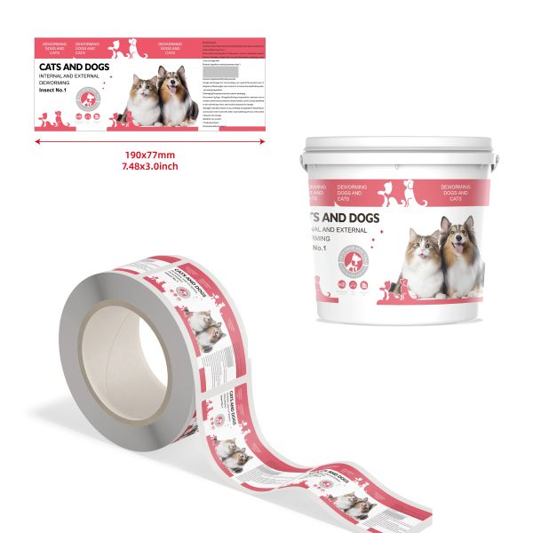 Quality HOT SALE Custom Printed Durable Packing Label Cats and Dogs Food Label Design for Puppy Formula Labels for sale