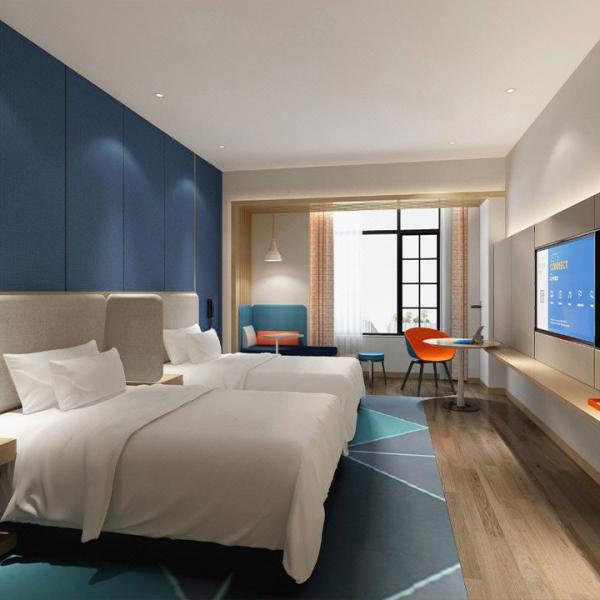 Quality Fully Assembled Hotel Guest Room Furniture Packages Set Customized Shape for sale