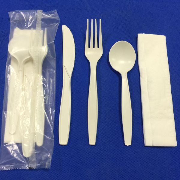 Quality Superb One-Stop Service Disposable Cutlery Pockets Food Grade Biodegradable PP Spoon Fork Knife for sale