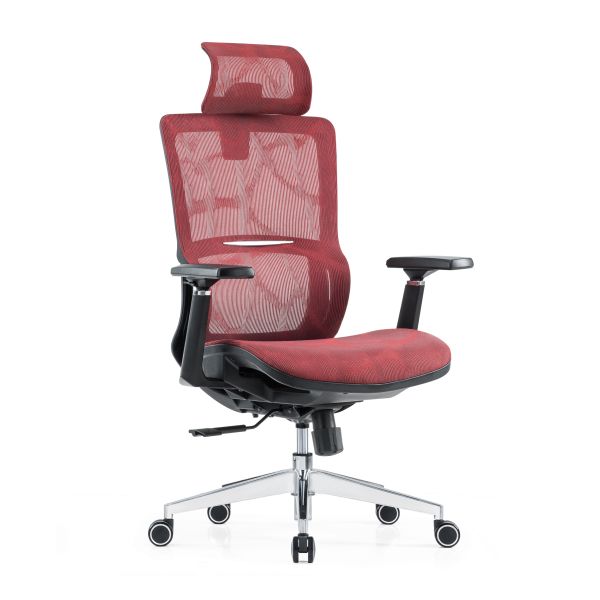 Quality Red Full Mesh Furniture Lumbar Support Massage Modern Wholesale Armrest Comfort Fabric Ergonomic Office Chair for sale