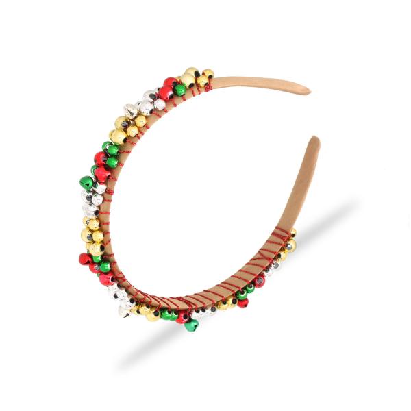 Quality Costume Party Christmas Hair Accessories Aluminum Red Green Yellow Bell Hairbands Cosplay  12cm for sale