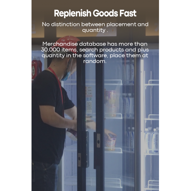 Intelligent Algorithm AI-Powered Vending Machine For Snacks Drinks Fresh Food Fruits Grab And Go Fridge 9