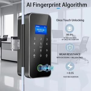 Quality Electric Smartlock Nfc Digital Biometric Frameless Smart Lock for Glass Door for sale