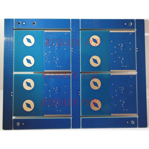 Quality 6 Layer Half Hole PCB FR4 Material 2.0MM Board Thickness Blue Solder Mask for sale