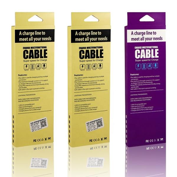 Quality ISO9001 Recyclable USB Charging Cable Packaging Boxes With Hanger for sale